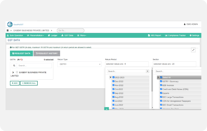 Automated GST Reconciliation Software - AI-based EaseMyGST